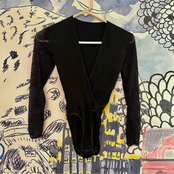 Cosabella | Tops | Vintage Coasabella Black Mesh And Knit Bodysuit ...